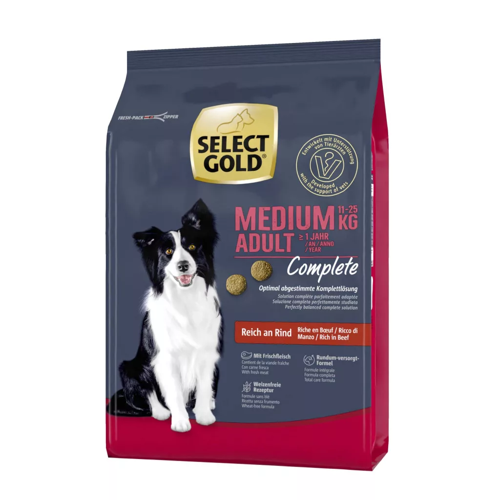 Select Gold Complete száraz kutyaeledel medium adult marha 1