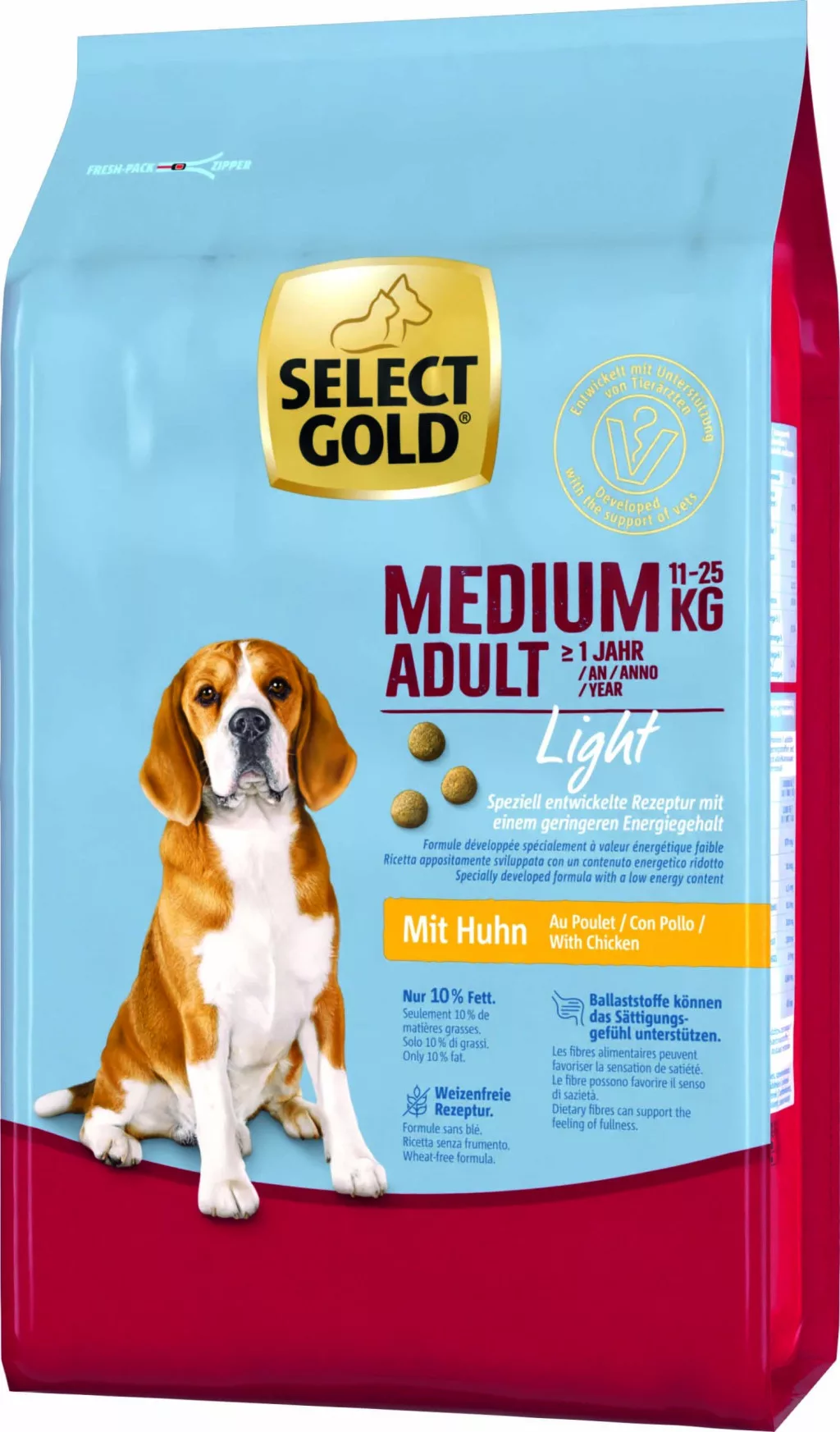 Select Gold Light száraz kutyaeledel medium adult csirke 4kg